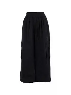 ALAINPAUL Wide-leg Cargo Trousers - Black