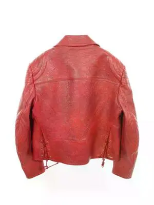 Prada 2010s Leather Jacket - Red