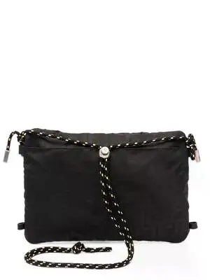 Fendi Ff Light Logo-jacquard Messenger Bag - Black