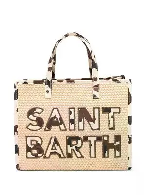 MC2 SAINT BARTH Cow-print Beach Bag - Neutrals