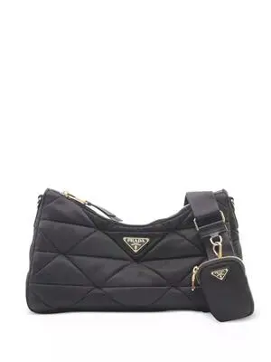 Prada Re-nylon Quilted Shoulder Bag - Black