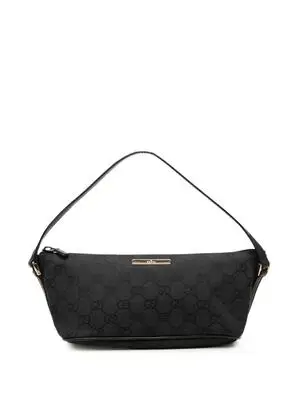 Gucci 2000-2015 Gg Canvas Boat Shoulder Bag - Black
