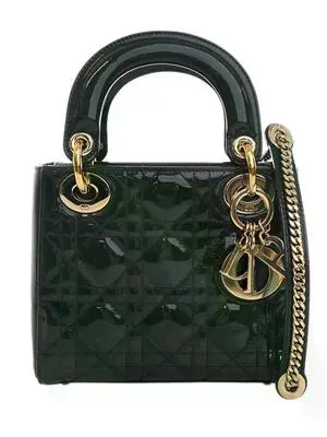 Dior Mini Patent Cannage Lady Satchel - Green