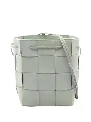 Bottega Veneta 2015-2026 Nappa Maxi Intrecciato Cassette Bucket Bag - Grey