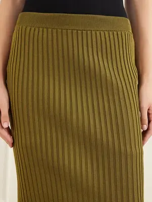 Balmain Ribbed Stretch Maxi Skirt