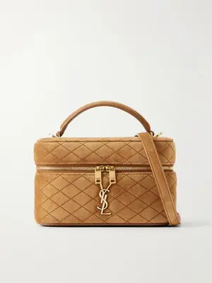 Saint Laurent Gaby Quilted Suede Shoulder Bag