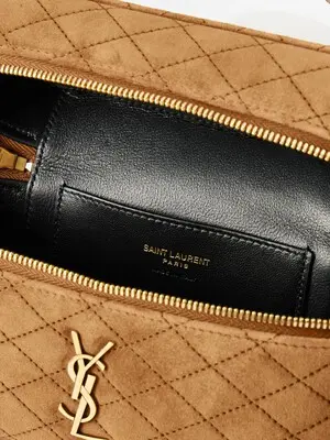 Saint Laurent Gaby Quilted Suede Shoulder Bag