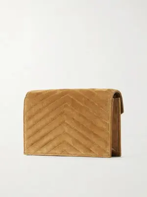 Saint Laurent Cassandre Envelope Matelassé Suede Chain Shoulder Bag