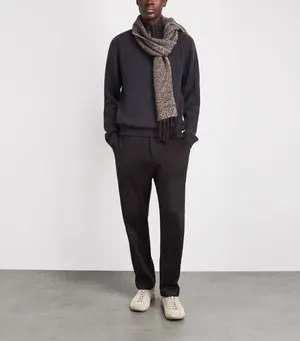 Sease Cashmere Mouliné Half-zip Sweater - Brown
