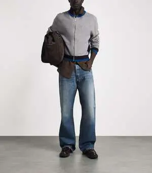 Dries Van Noten Straight Leg Jeans With Whiskering