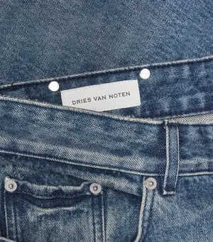 Dries Van Noten Straight Leg Jeans With Whiskering