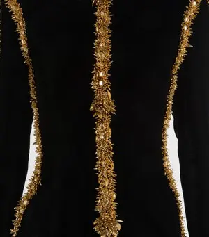 Balmain Velvet Beaded-trim Mini Dress