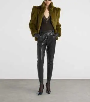 Balmain Lambskin Stirrup Trousers