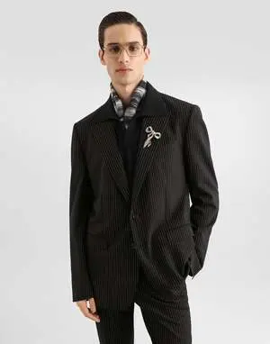 Dolce & Gabbana Martini Light Single-breasted Pinstripe Wool Jacket