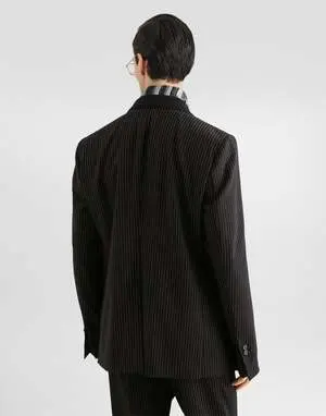 Dolce & Gabbana Martini Light Single-breasted Pinstripe Wool Jacket