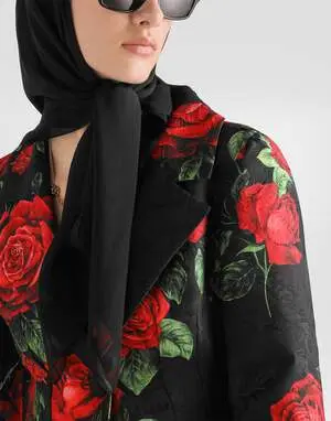 Dolce & Gabbana Rose-print Brocade Coat