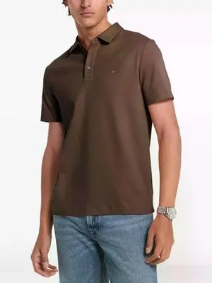 Michael Kors Embroidered-logo Cotton Polo Shirt - Brown