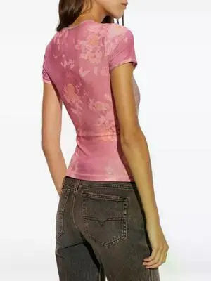 DIESEL® Floral-print T-shirt - Pink
