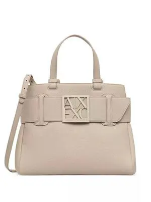 Armani Exchange Logo Plaque Tote Bag - Neutrals