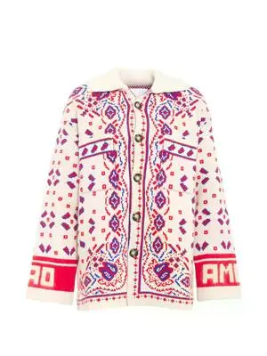Giada Benincasa Fair Isle-knit Button-up Cardigan - Neutrals