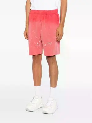 PALE CLOUD Paint-splatter Ombré-effect Shorts