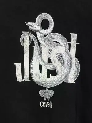 Just Cavalli Snake-print Logo-print T-shirt