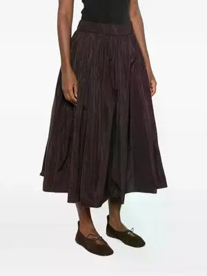SUSANNE BOMMER Gathered Pleated Midi Skirt