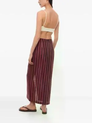 12 STOREEZ Striped Wrap-style Maxi Skirt