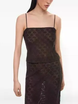 12 STOREEZ Primrose Lace Camisole Top - Brown