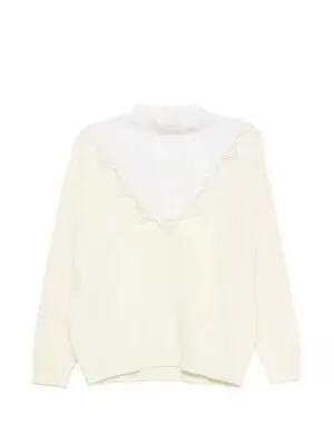 ERMANNO FIRENZE Lace-trim Mock-neck Sweater