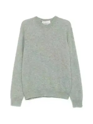AMARANTO Brushed Knit Crew Neck Sweater - Green