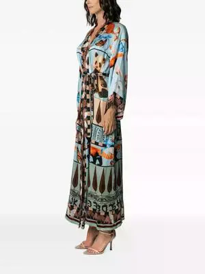 MIAU BY CLARA ROTESCU Biarritz Animal-print Maxi Dress - Blue