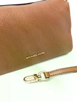 Michael Kors Small Bryant Logo Plaque Pebbled Leather Mini Bag