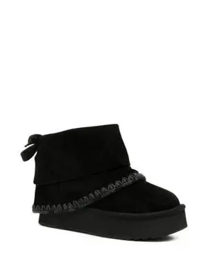Mou Crochet-trim Bow-detail Boots