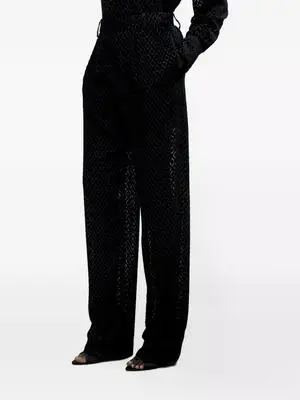 Victoria Beckham Geometric Pattern Curved-leg Trousers