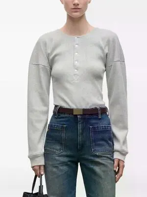 Victoria Beckham Button-fastening Sweatshirt - Grey