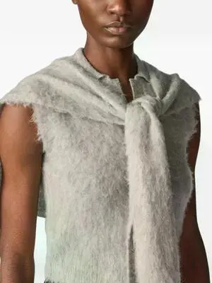 Monse Sleeveless Cropped Sweater With Integrated Scarf