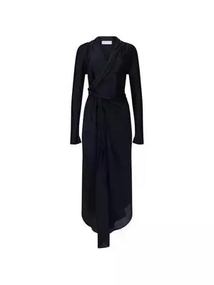 Victoria Beckham Lea Knotted Detail Midi Dress - Blue