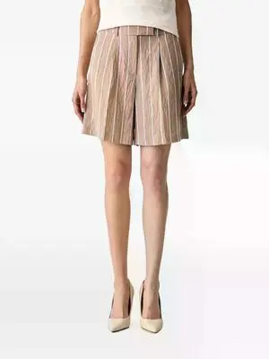 MORGAN High-waisted Striped Pleated Shorts