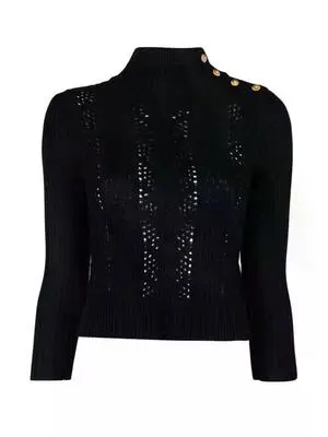 L'Agence Kamdyn Cable-knit Mock Neck Sweater