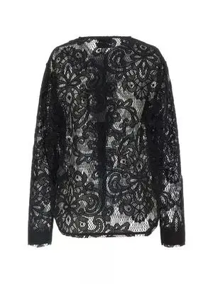 NUDE Ruffled Floral-lace Shirt