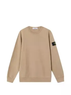Stone Island Brushed Organic-cotton Fleece Sweatshirt - Neutrals