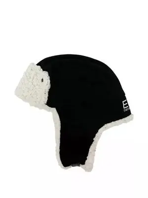 EA7 Trapper Hat With Shearling-effect Trim - Black