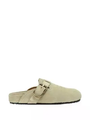 BUTTERO® Suede Buckle Strap Mules