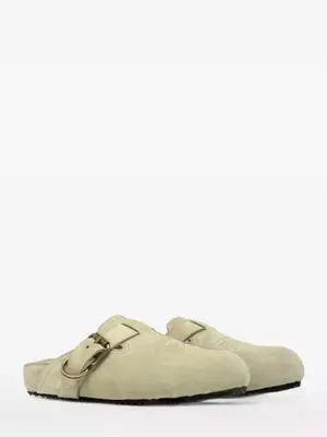BUTTERO® Suede Buckle Strap Mules
