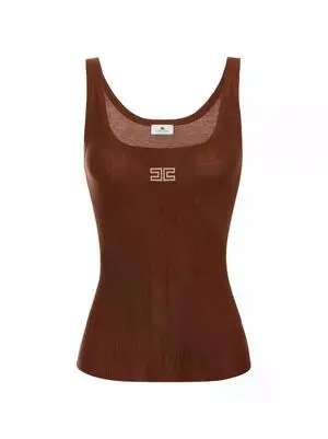 Elisabetta Franchi Ribbed Knit Tank Top - Brown