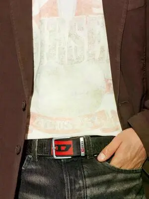 DIESEL® 4 Cm Leather Belt With Logo
