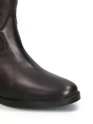 JULIE DEE V-plaque Leather Boots