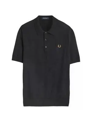 Fred Perry Knitted Polo Shirt - Black