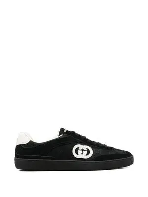 Gucci Gg Monogram Lace-up Sneakers - Black